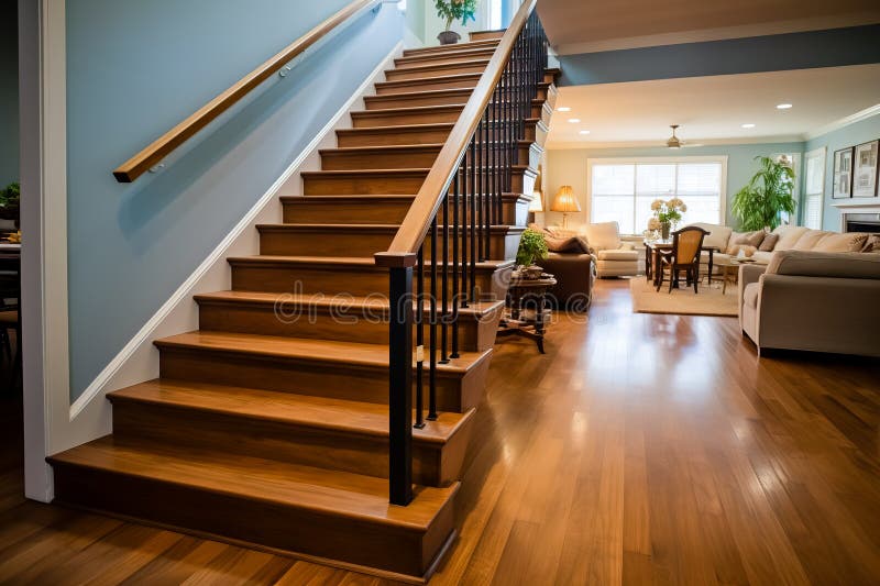 View of the First Floor in a House. Typical American House Stock Illustration - Illustration of ...