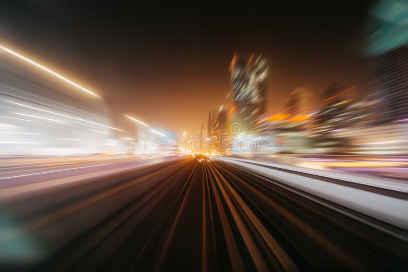 Speed Motion Blur Abstract Background at Night Stock Image - Image of ...