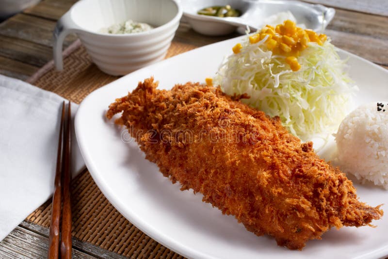 Fish katsu plate stock image. Image of restaurant, placemat - 239060423