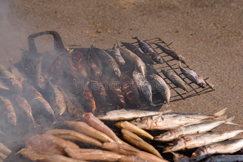 A View of the Fish Smoking Process Stock Photo - Image of delicious ...