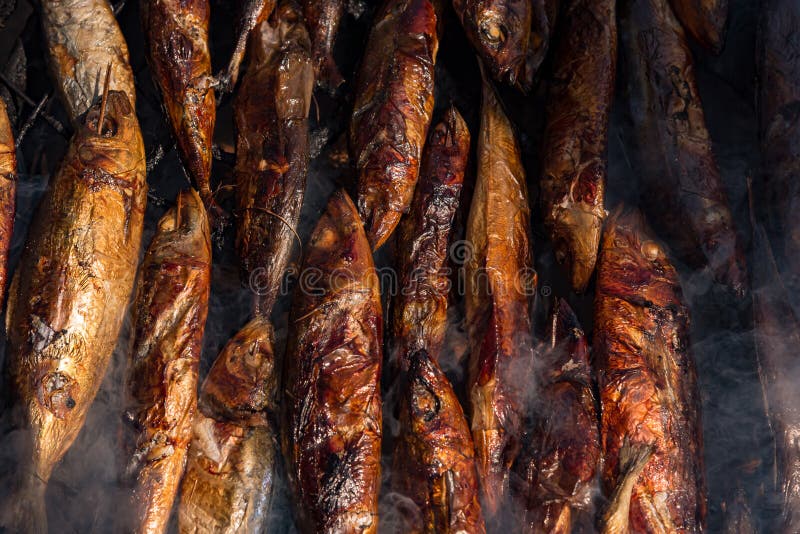 A View of the Fish Smoking Process Stock Image - Image of tasty, burn ...