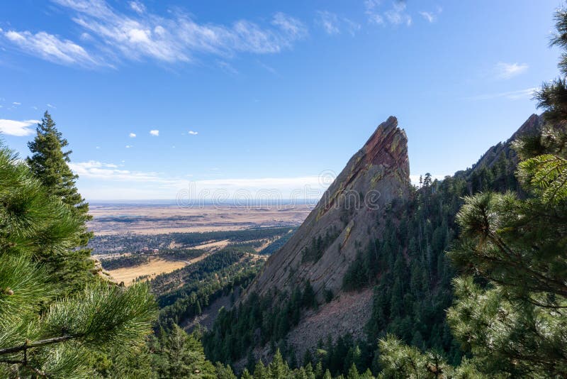 Flatirons of Boulder, Colorado As Seen from Royal Arch Stock Image ...