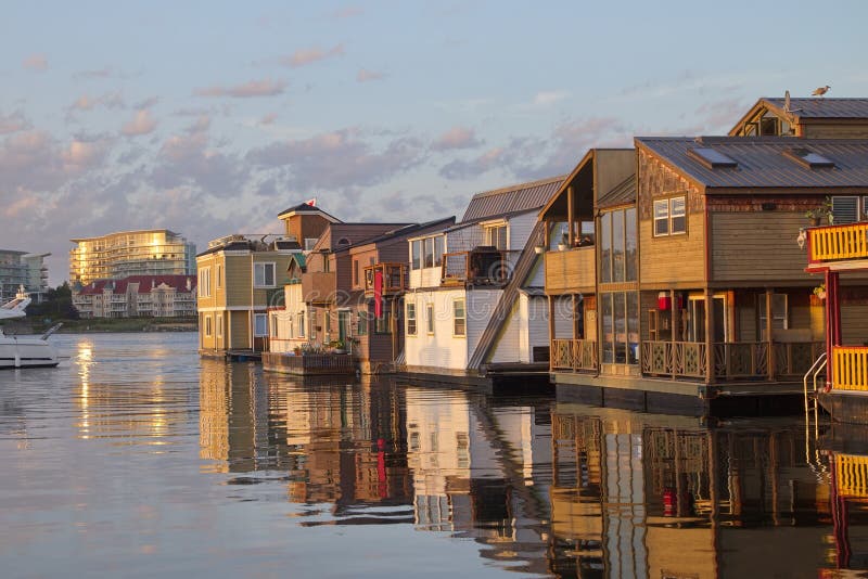 View of Floating Houses in the Inner Harbor of Victoria, BC, Canada ...