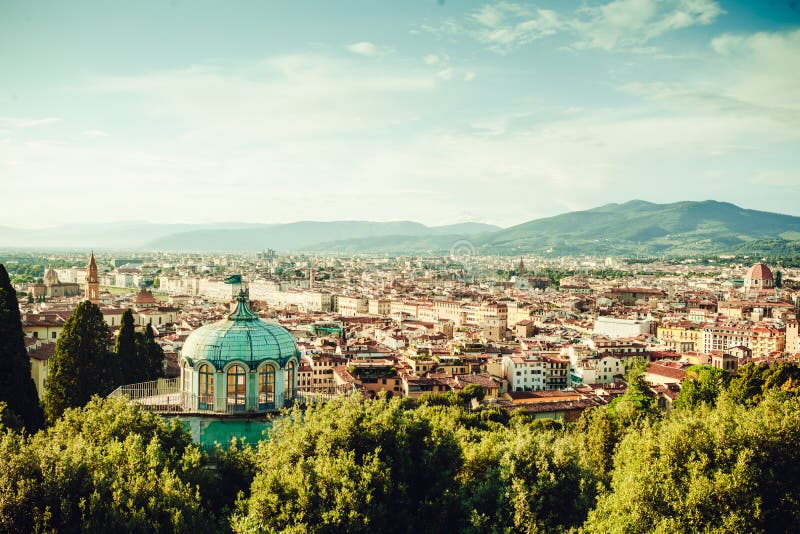 View of Florence Old City Center Stock Photo - Image of hall, concrete ...