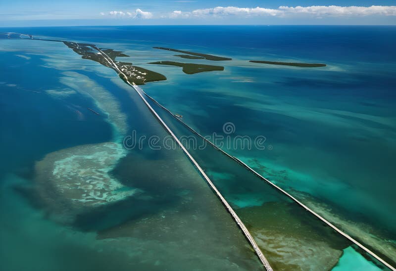 A View of the Florida Keys in America Stock Illustration - Illustration ...