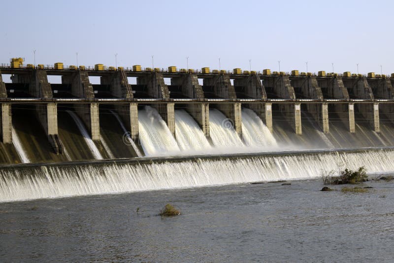 View of Flowing Water on the Dam, Dam Water Release,the Excess Capacity ...