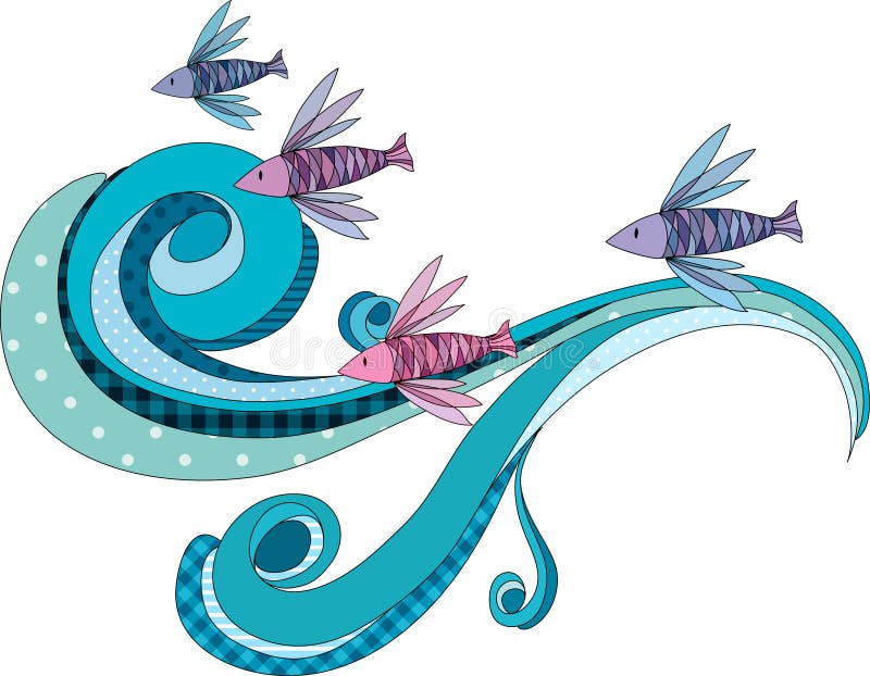 Fish Flying Wave Stock Illustrations – 1,034 Fish Flying Wave Stock ...