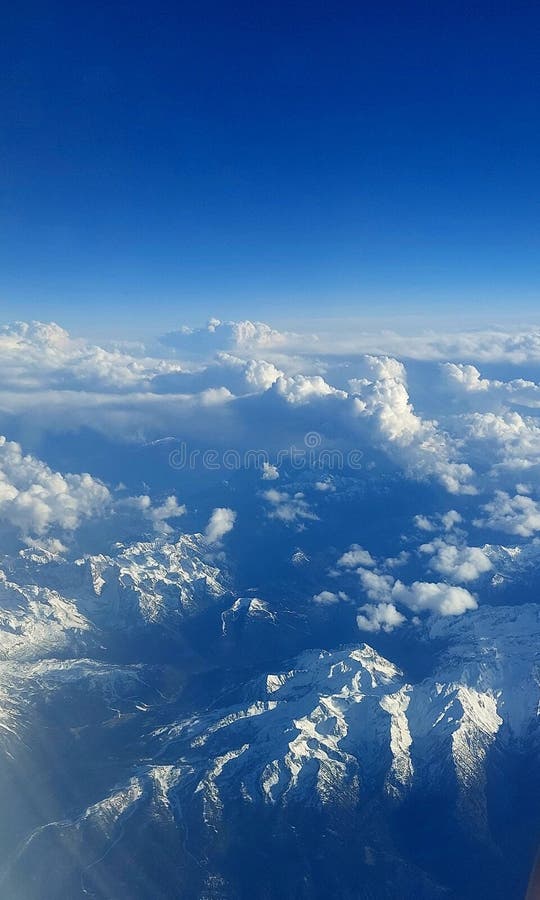 The View when Flying Over the Alps and so Blue Stock Photo - Image of ...