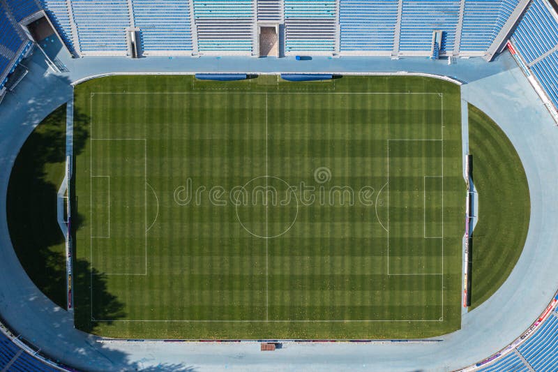 View on Football Field from Drone Stock Photo - Image of soccer, school ...