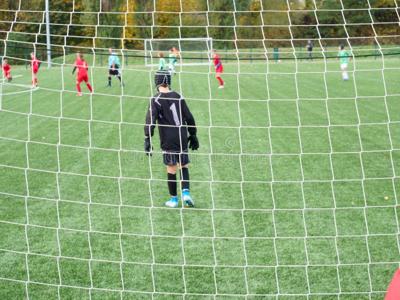 View through Football Gate Net during a Football Mach Editorial Photo ...