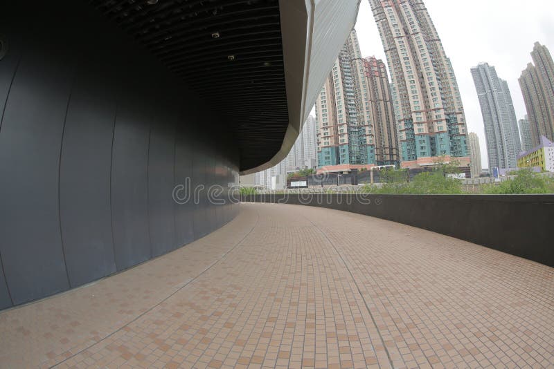 View on Footbridge of Modern Urban City Stock Photo - Image of light ...