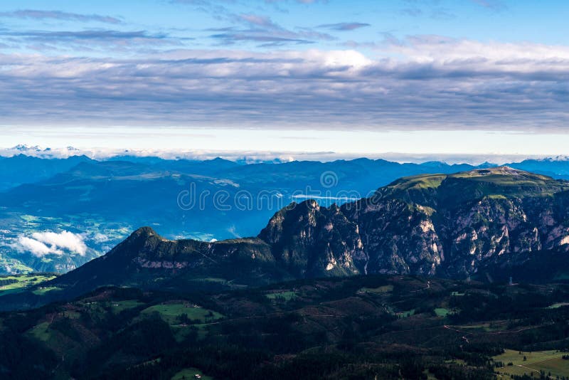 View from Forcella Grande Del Latemar in the Dolomites Stock Photo ...
