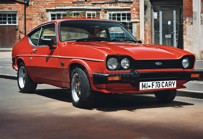 A view of a Ford Capri car stock illustration. Illustration of capri ...