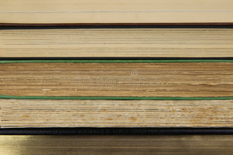 View on Fore Edge of Isolated Stacked Old Yellowed Books with Copy ...