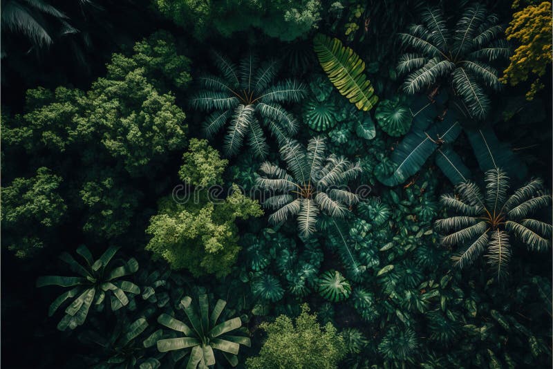 A View of a Forest with Lots of Trees and Plants from Above Stock ...