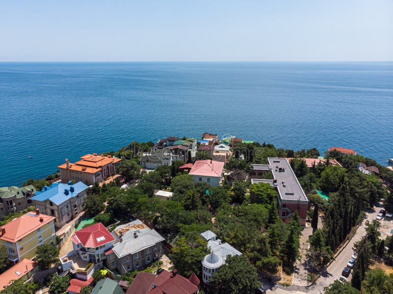 View of the Foros Village from Above in Crimea. Resort Stock Image ...