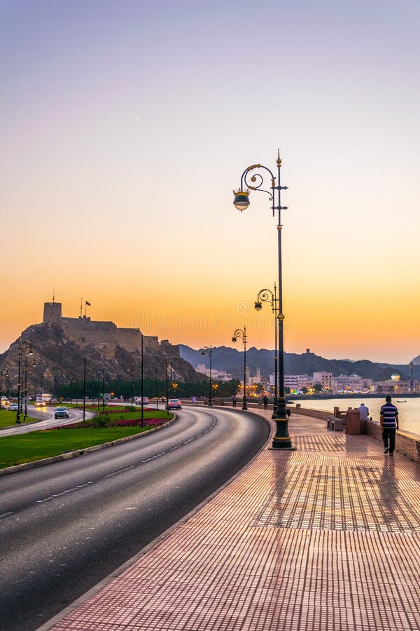 Fort of Mutrah at Night, Muscat, Oman Editorial Photography - Image of ...