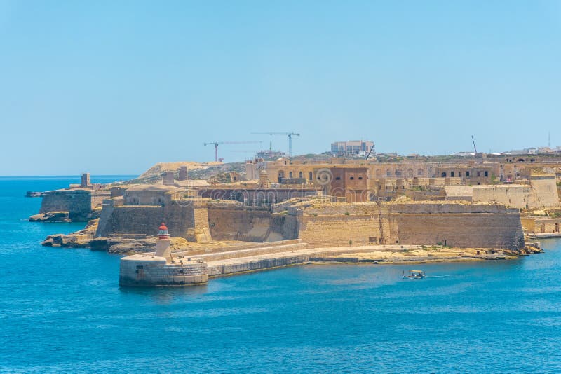 View of Fort Ricasoli from Valletta, Malta Stock Photo - Image of ...