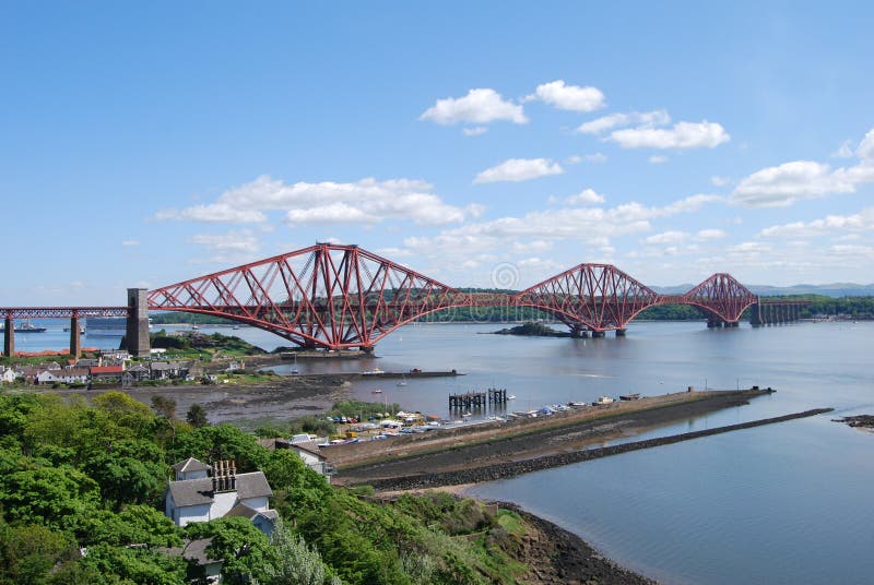 View of Forth Bridge stock image. Image of village, estuary - 31526495