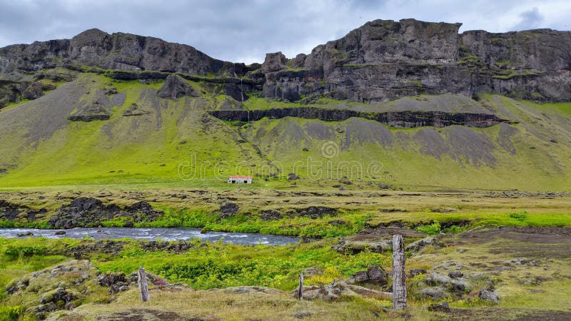 View at Fossalar Waterfall in Iceland Stock Image - Image of green ...