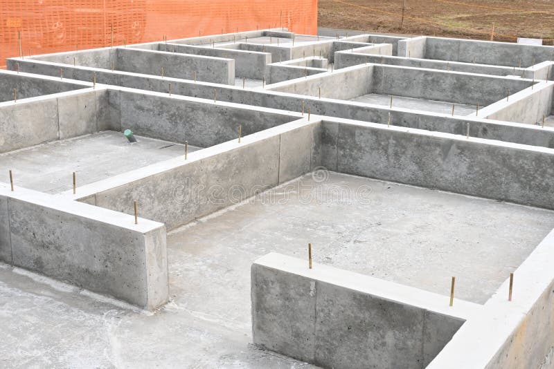 The Foundation Construction Site of a Residential Building. Finishing ...