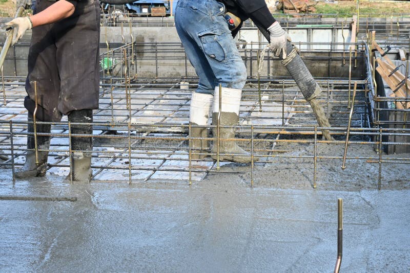 The Foundation Work of Residential Building Construction Site. the ...