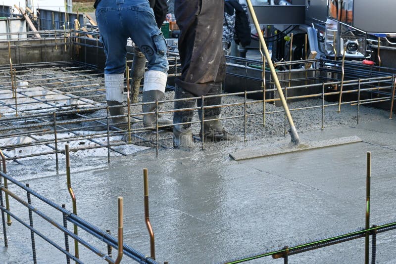 The Foundation Work of Residential Building Construction Site. the ...