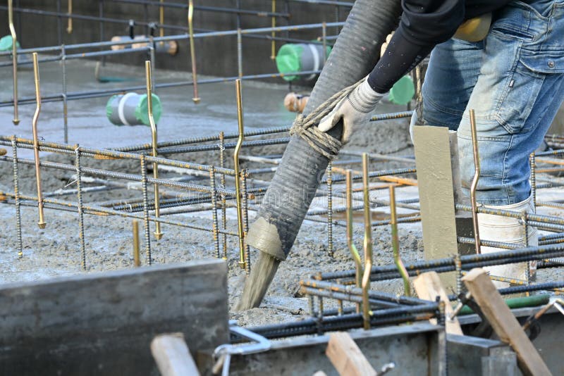 The Foundation Work of Residential Building Construction Site. the ...