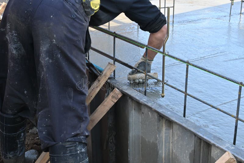 The Foundation Work of Residential Building Construction Site. the ...