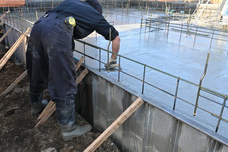 The Foundation Work of Residential Building Construction Site. the ...