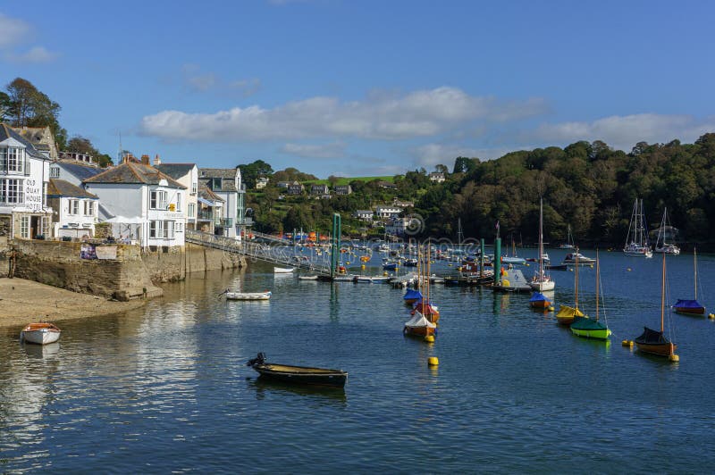 A view of Fowey stock image. Image of yachts, boats - 209289523