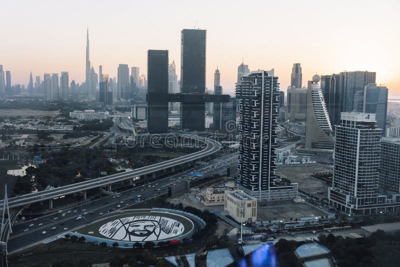 View from the Frame of Dubai on a Portrait of Sheikh Zayed on the ...