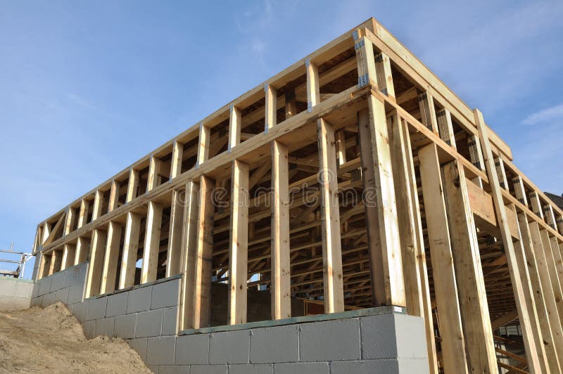 View of Framed Walkout Basement Walls Stock Image - Image of walk ...