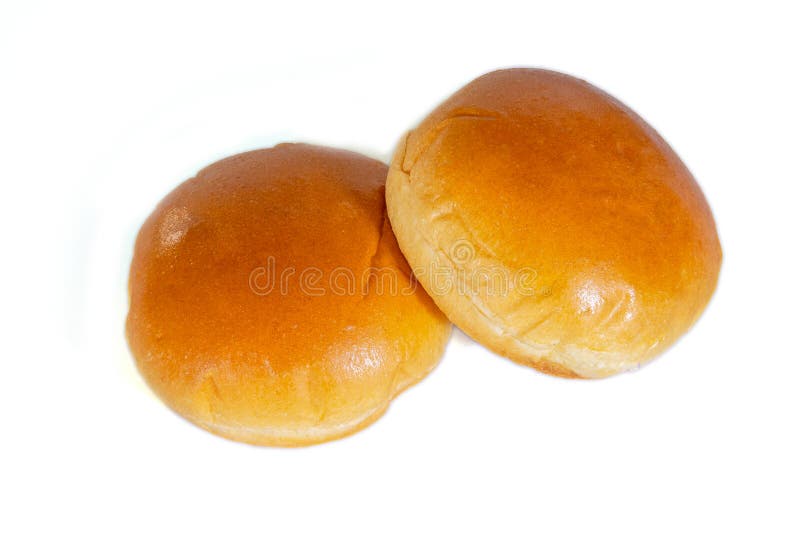 Fresh Buns Isolated on White Background Stock Image - Image of sweet ...