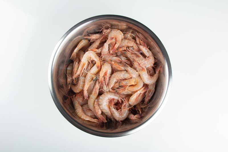 View Fresh Shrimp in the Bowl Top View Stock Photo - Image of prepared ...