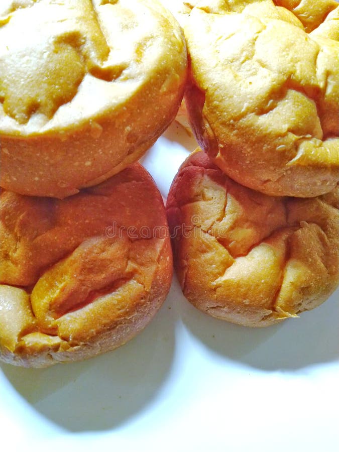 A View of Round Bun in a White Background Stock Photo - Image of fresh ...