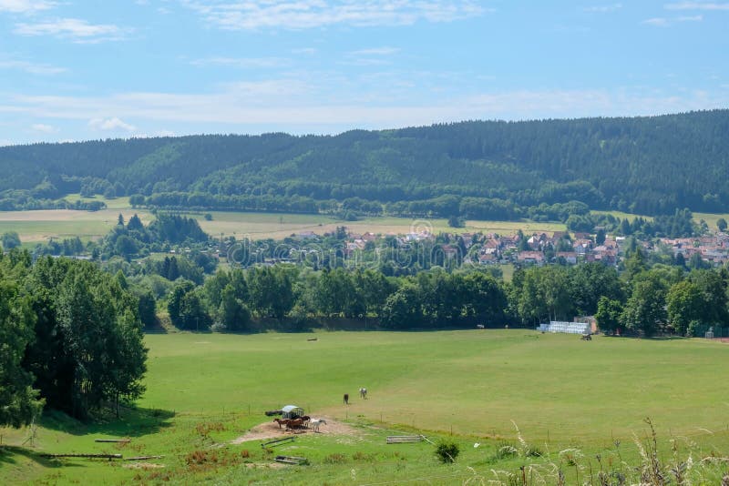 View of Friedrichroda in Thuringia Stock Photo - Image of town, area ...