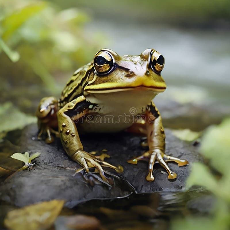 View of frog in nature stock illustration. Illustration of portrait ...