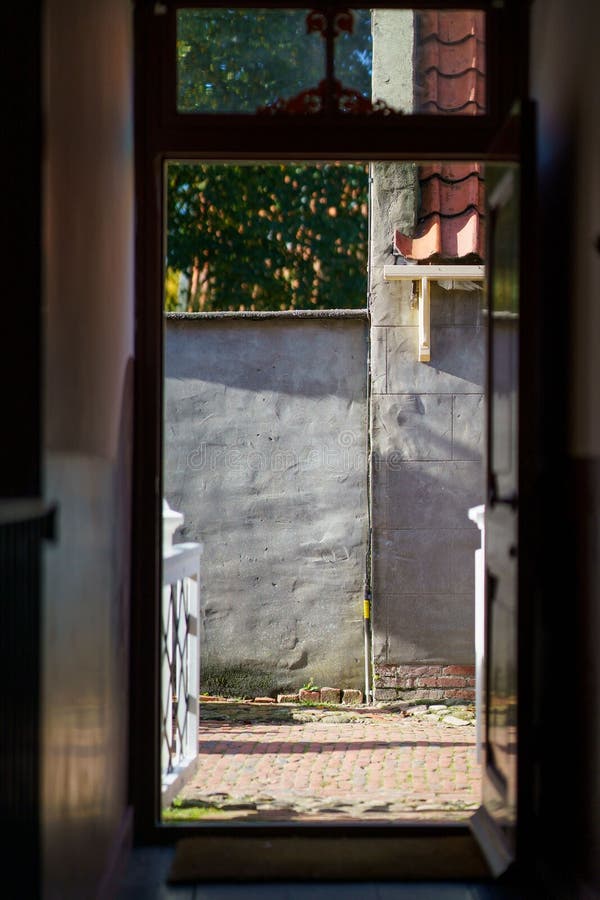 View from the Front Door on a Small Village Road Stock Image - Image of ...