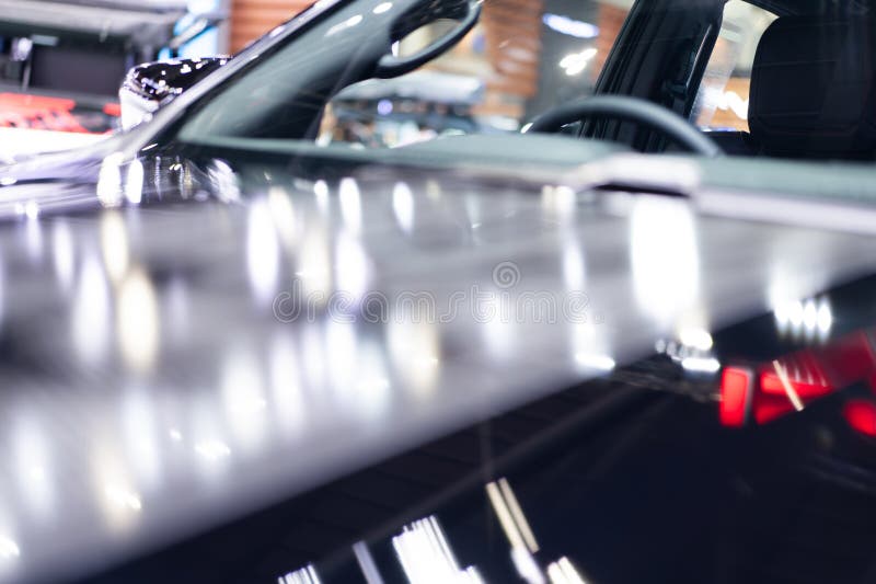 View through the Front Glass of a Car Focus on Seat Belts in the Car ...