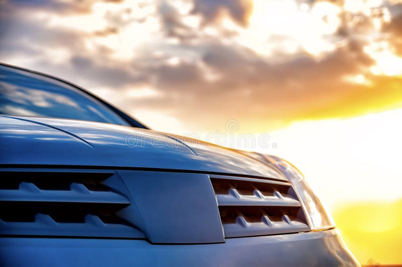 View of the Front Grill of a Hatchback Car Stock Image - Image of ...