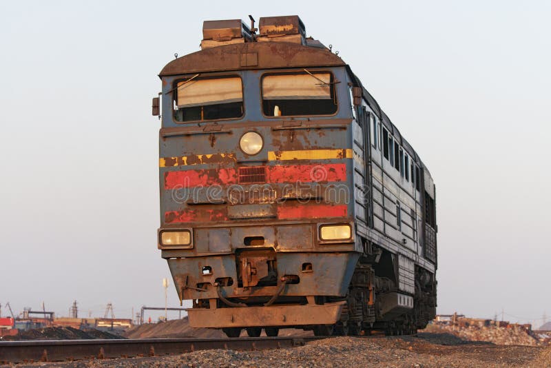 View of the Front Locomotive Stock Image - Image of diesel, track: 25698879