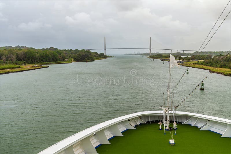 A View from the Front of a Ship Approaching the Atlantic Bridge after ...