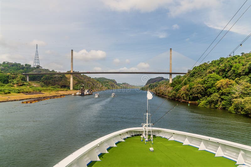 A View from the Front of a Ship Approaching the Centennial Bridge on ...