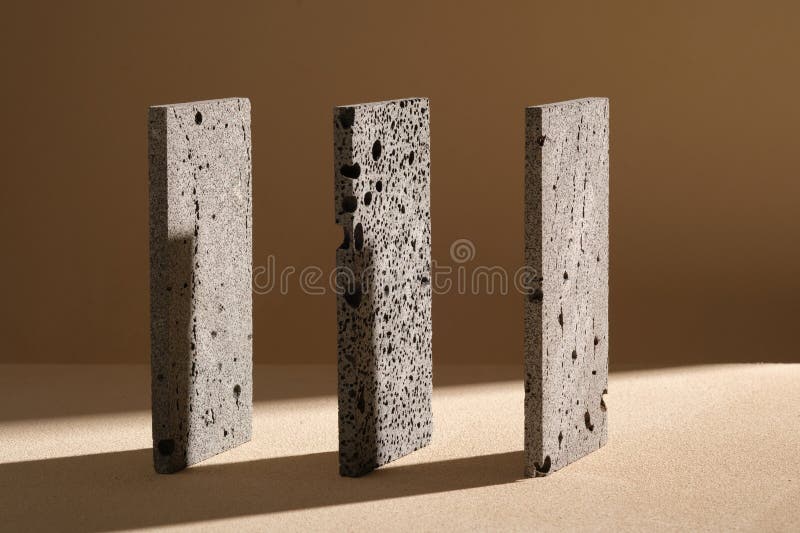 View from Front of the Three Rectangle Stone Podium in Gray Color are ...