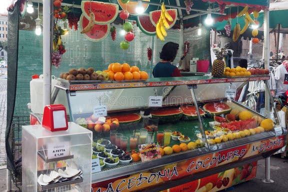 Fruit Stand in the Center of Rome, Italy Editorial Stock Photo - Image ...