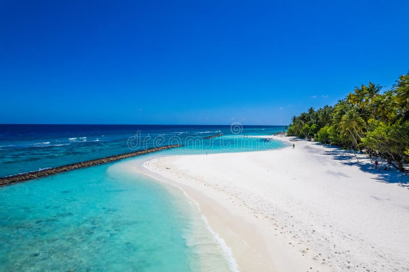 View of Fulidhoo Island in the Maldives Stock Image - Image of beach ...