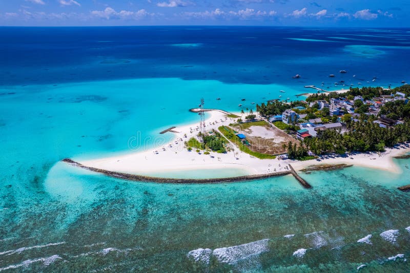 View of Fulidhoo Island in the Maldives Stock Image - Image of exotic ...