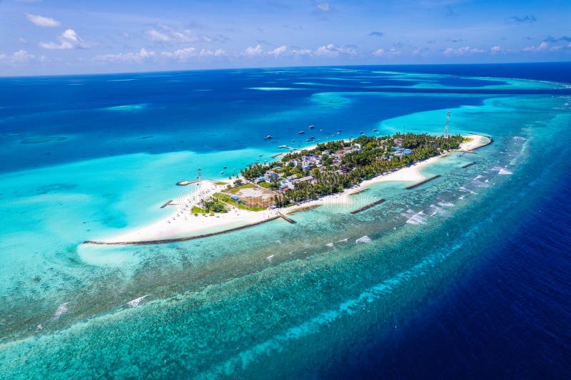 View of Fulidhoo Island in the Maldives Stock Image - Image of sand ...