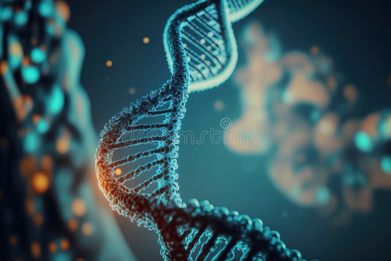 View Future Human DNA Molecules Under the Microscope. Concept of the ...